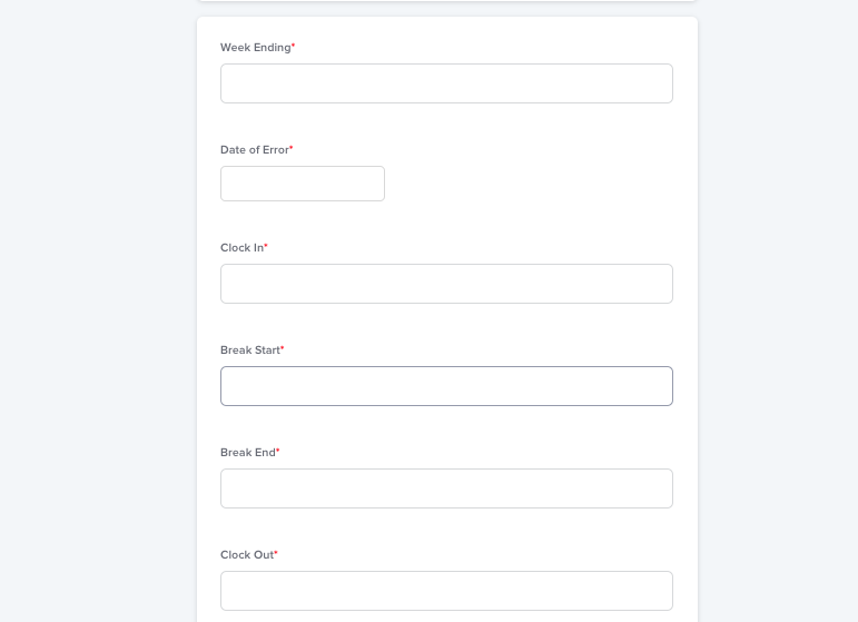 How can I create a digital timesheet correction form?
